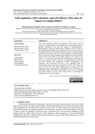 Self-regulation, self-evaluation, and self-efficacy: How does its ...