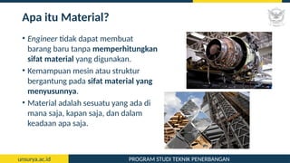 Material Teknik - Pesawat Terbang - Universitas Dirgantara | PPTX