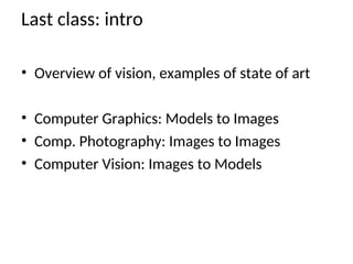 Comprehensive Overview of Projective Geometry and Camera Models in ...