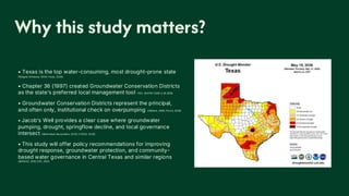 Groundwater Governance Challenges and Ecological Crisis at Jacob's Well ...