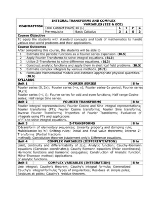Comprehensive Academic Regulations and Curriculum for B.Tech Electrical ...