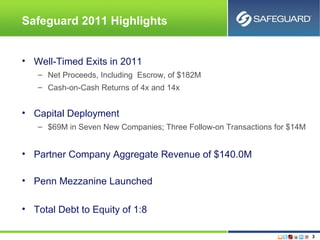 Safeguard Scientifics Q4 and FY'11 Results Presentation | PPT