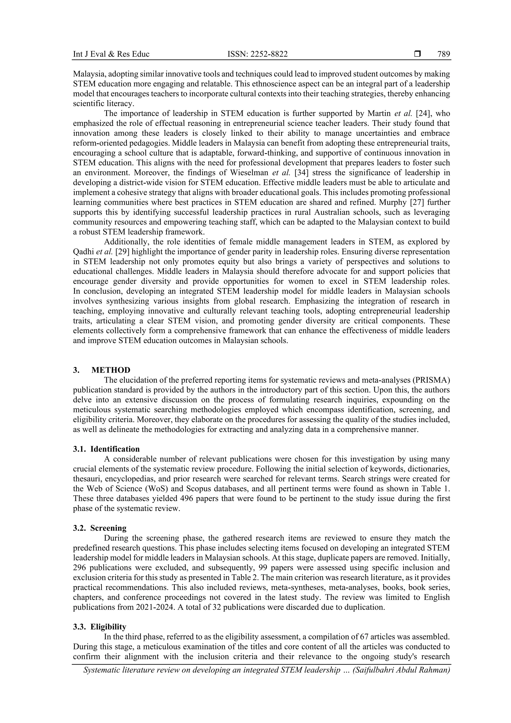 Systematic literature review on developing an integrated STEM ...