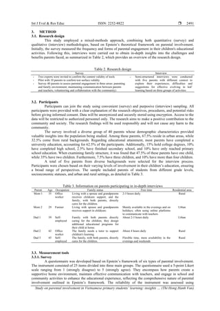 Study on parental involvement in Vietnamese primary students’ learning ...