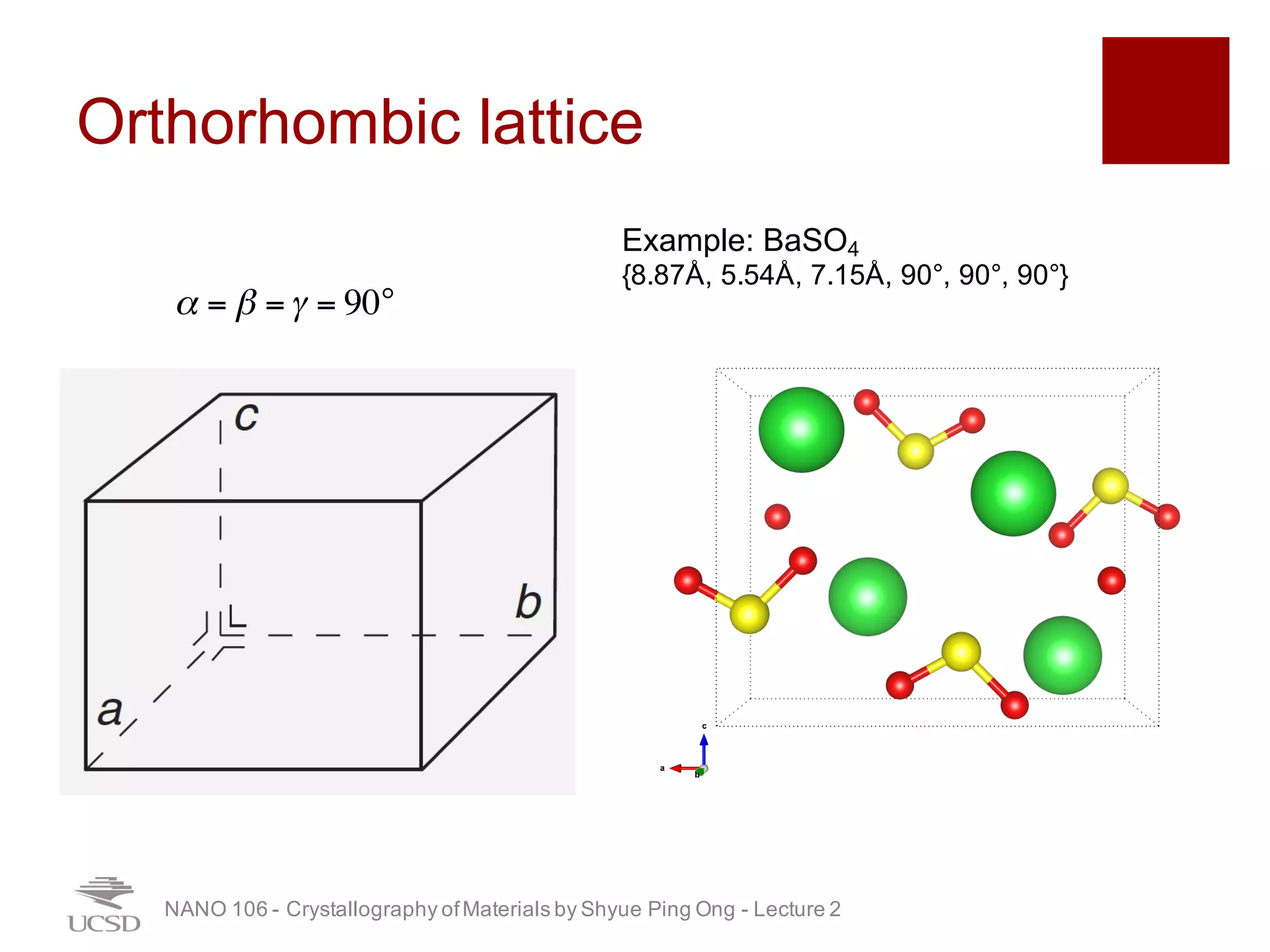 UCSD NANO106 - 02 - 3D Bravis Lattices and Lattice Computations | PDF ...