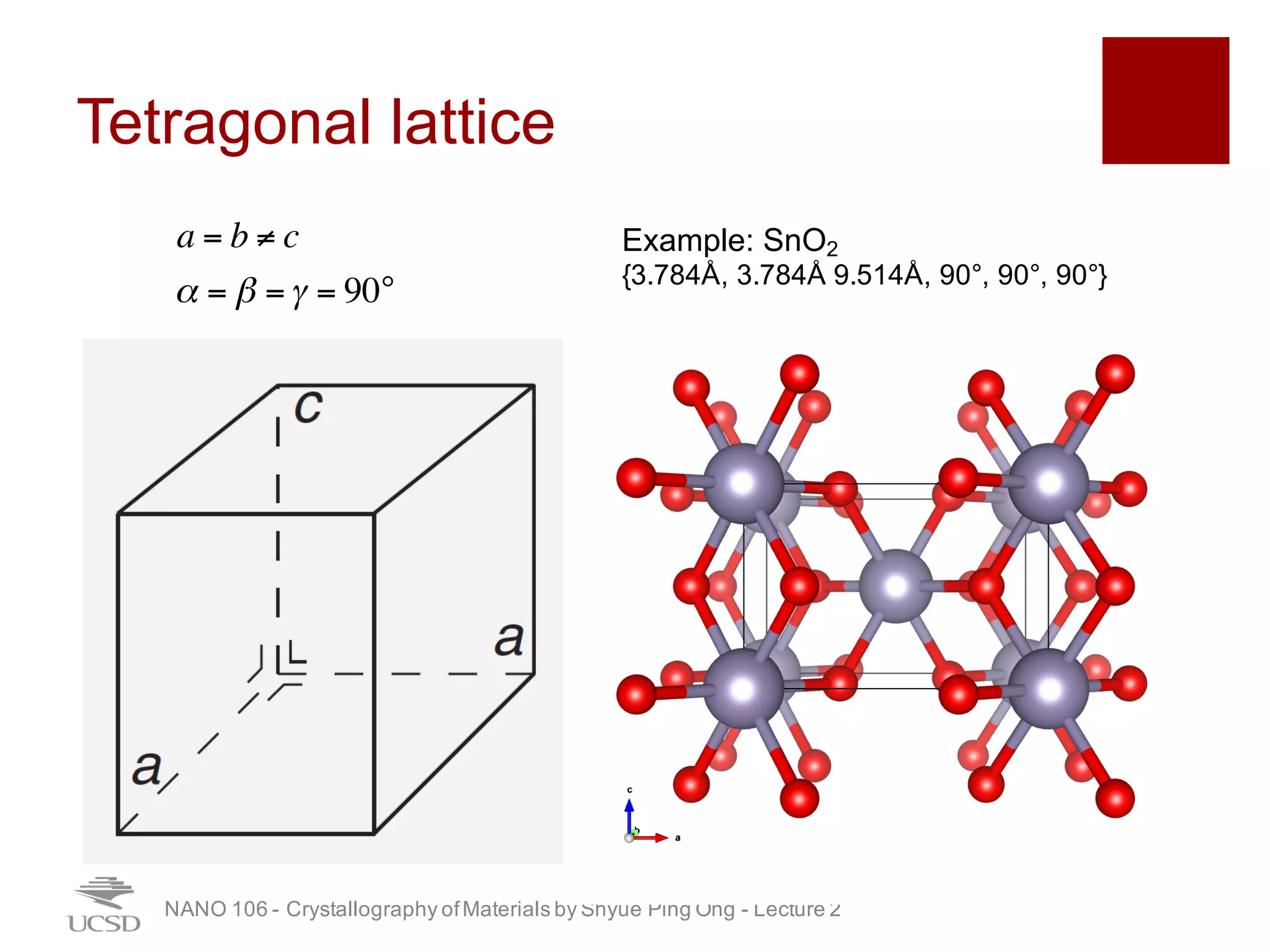UCSD NANO106 - 02 - 3D Bravis Lattices and Lattice Computations | PDF