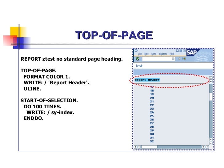 List Processing in ABAP List Processing in ABAP
