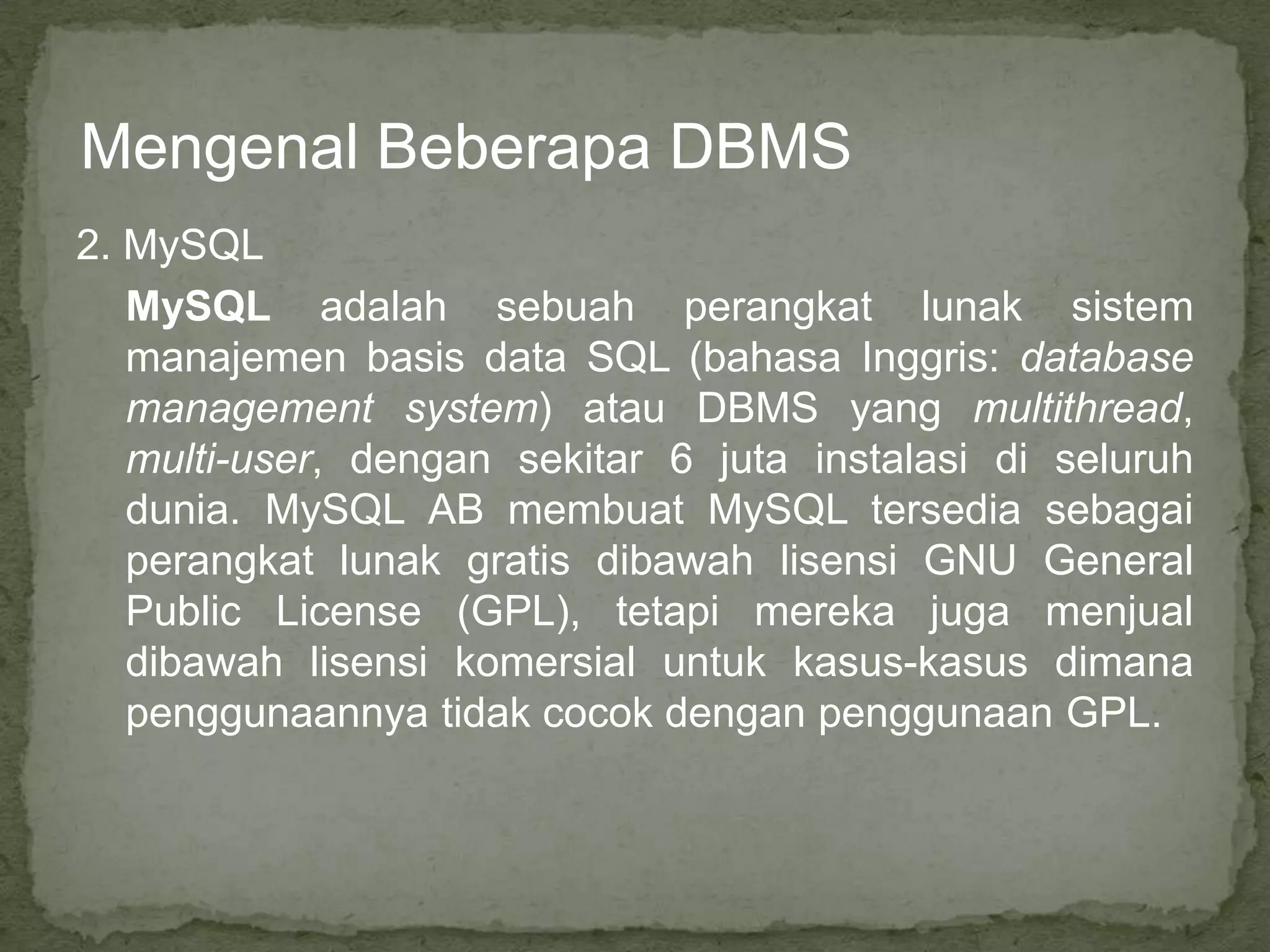 DBMS (Database Management System) | PPTX