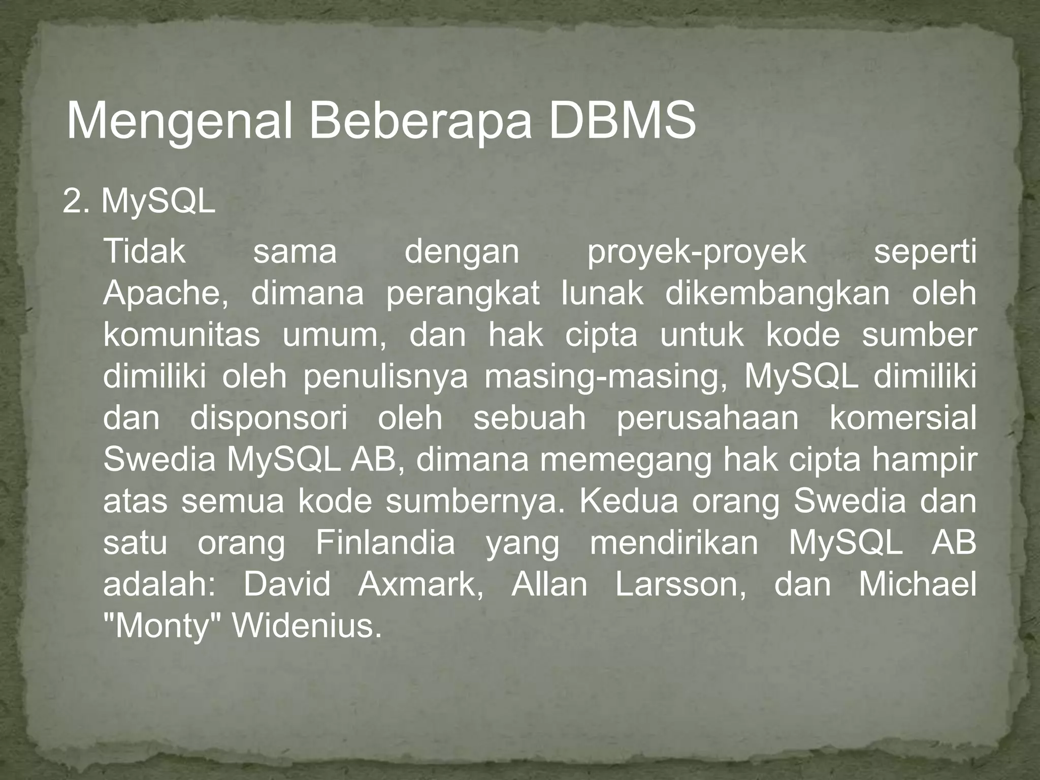 DBMS (Database Management System) | PPTX DBMS (Database Management System) | PPTX