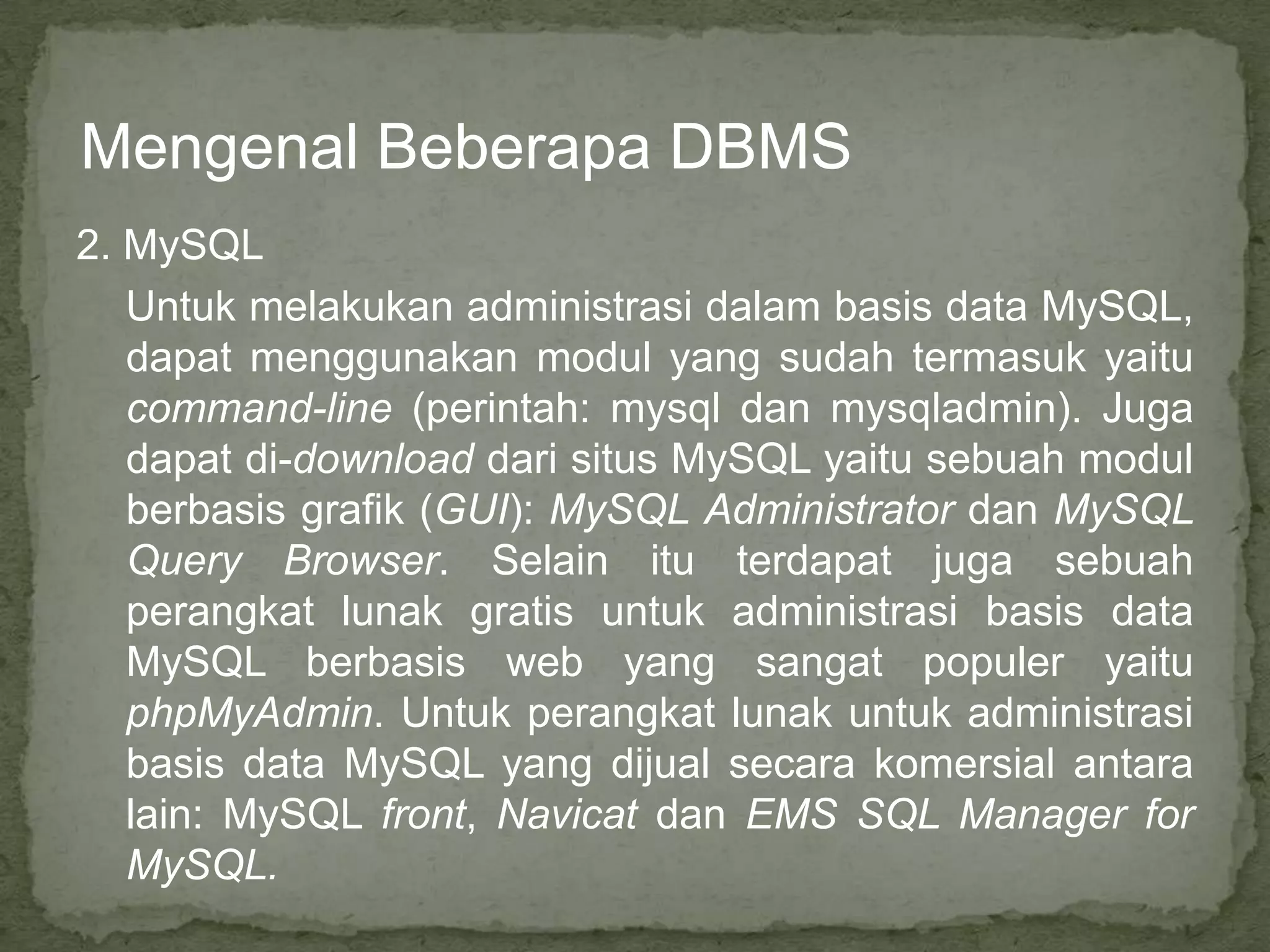 DBMS (Database Management System) | PPTX