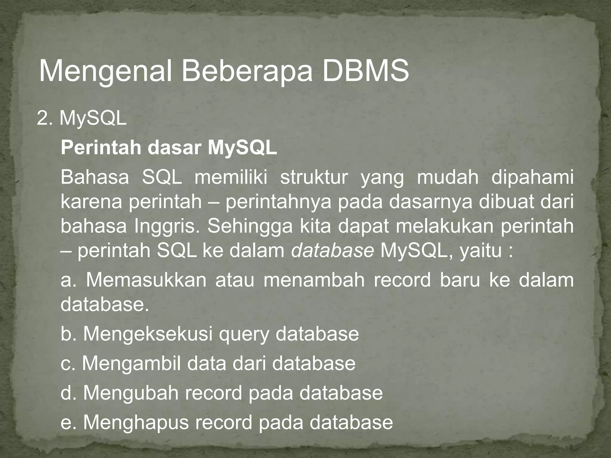 DBMS (Database Management System) | PPTX