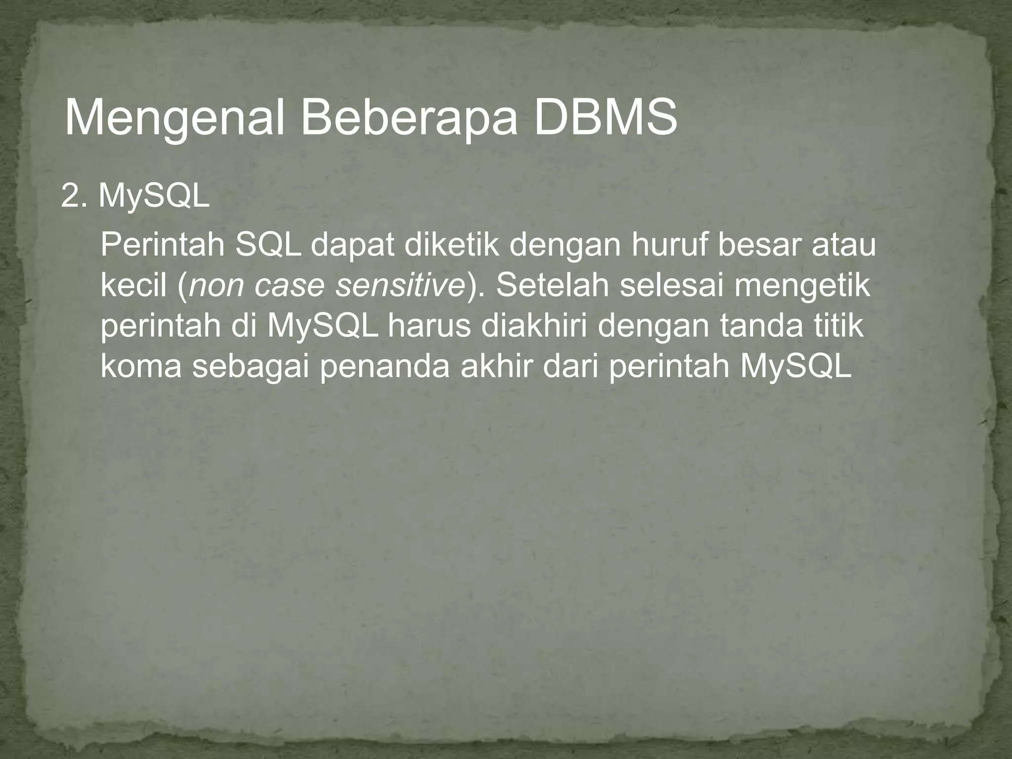 DBMS (Database Management System) | PPTX DBMS (Database Management System) | PPTX