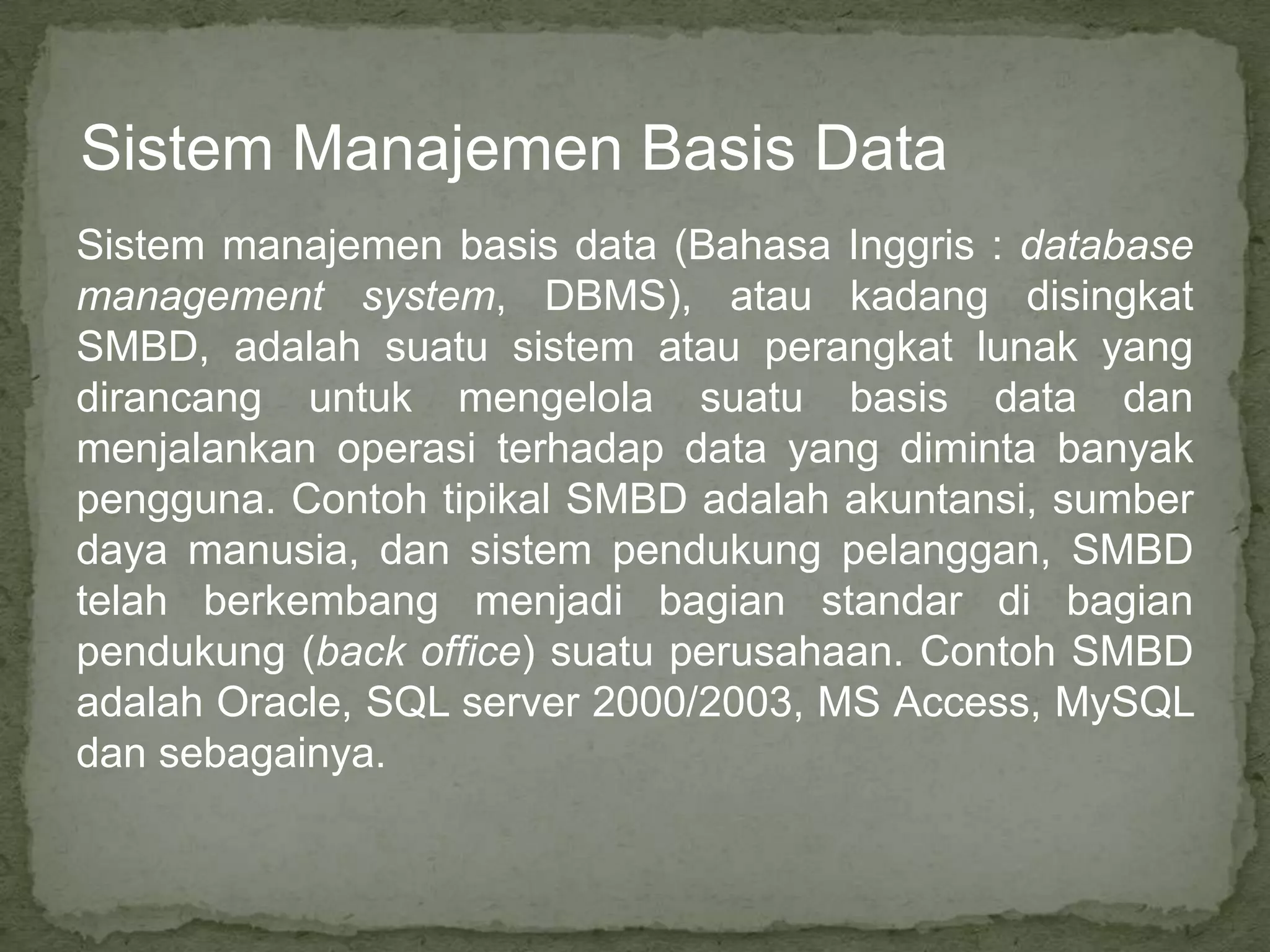DBMS (Database Management System) | PPTX DBMS (Database Management System) | PPTX
