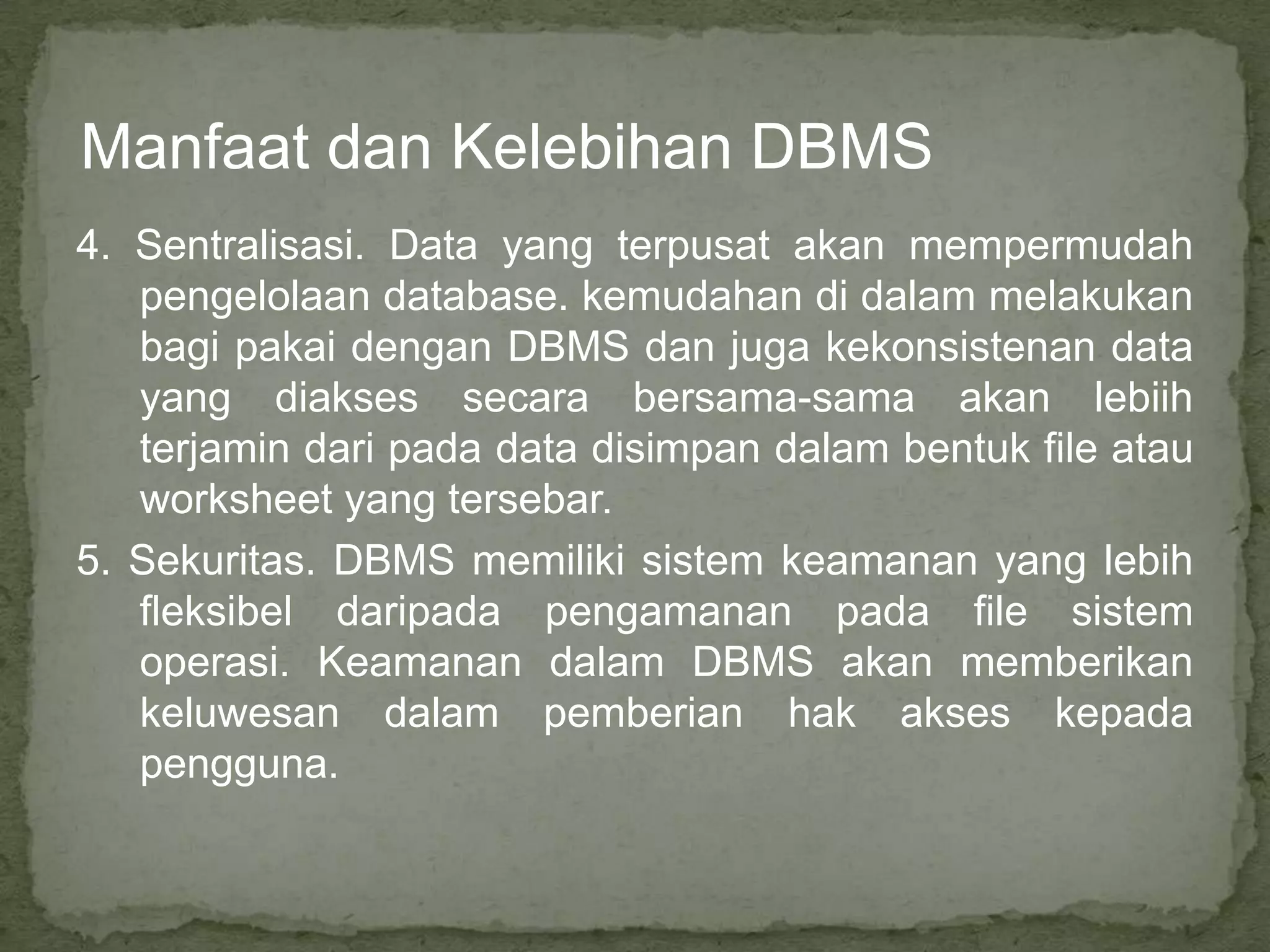 DBMS (Database Management System) | PPTX DBMS (Database Management System) | PPTX
