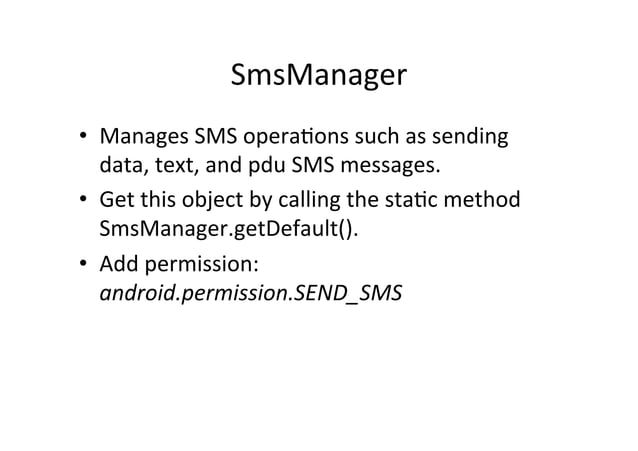 Android Telephony Manager and SMS | PDF | Operating Systems | Computer ...