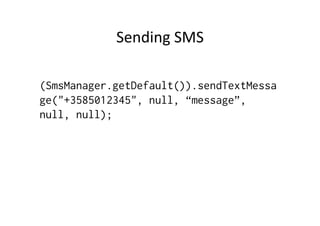 Android Telephony Manager and SMS | PDF
