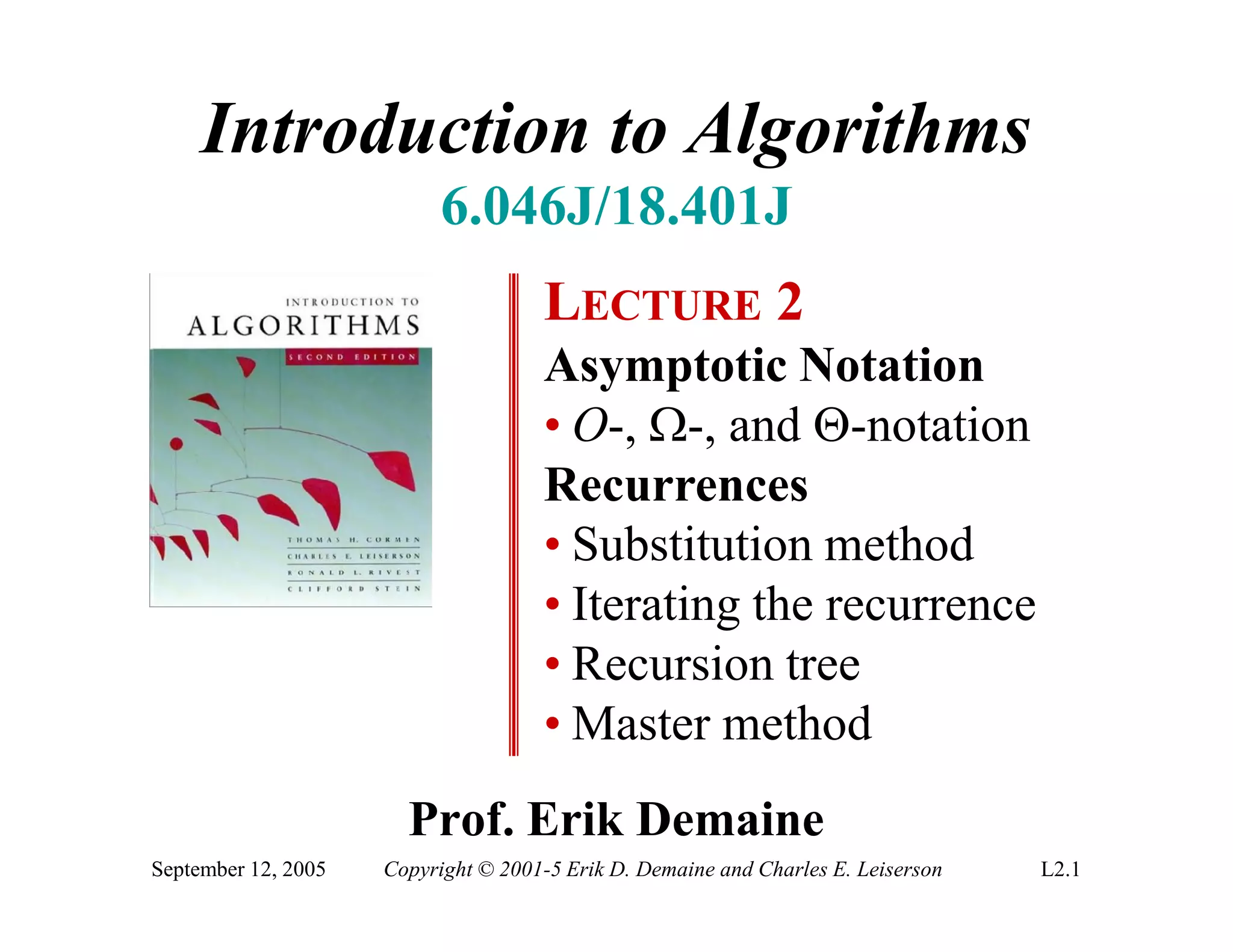 02 asymptotic-notation-and-recurrences | PPT