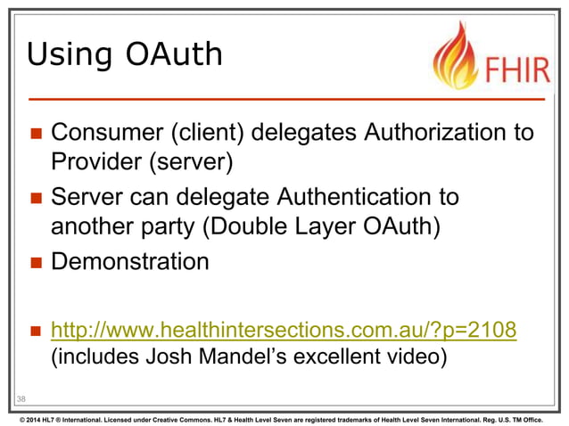Security in FHIR with OAuth by Grahame Grieve | PPT