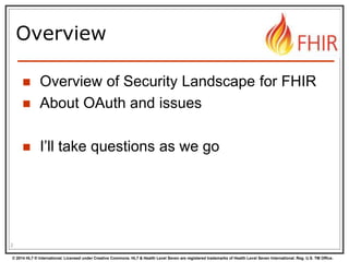Security in FHIR with OAuth by Grahame Grieve | PPT
