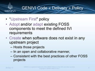 OWF13 - GENIVI, the home of open source IVI software | PDF | Automotive ...