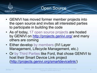 OWF13 - GENIVI, the home of open source IVI software | PDF | Automotive ...