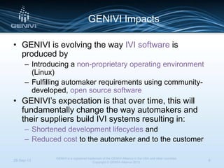 OWF13 - GENIVI, the home of open source IVI software | PDF | Automotive ...