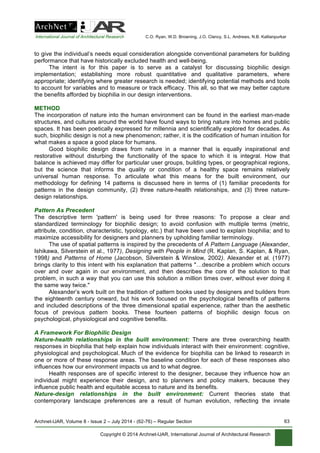 BIOPHILIC DESIGN PATTERNS Emerging Nature-Based Parameters for Health ...