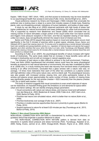 BIOPHILIC DESIGN PATTERNS Emerging Nature-Based Parameters for Health ...
