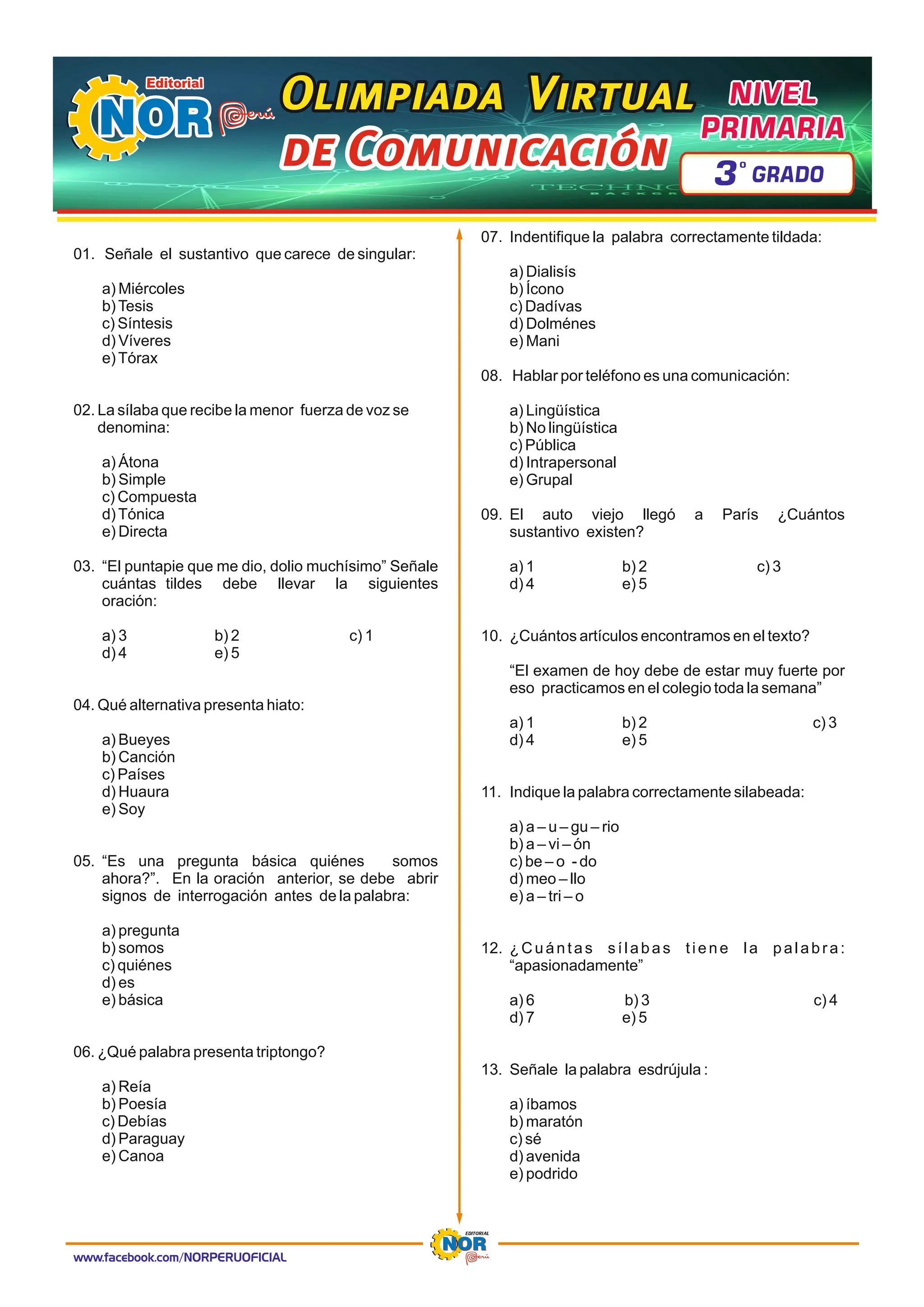 EXÁMEN CONCURSO NORPERU | PDF