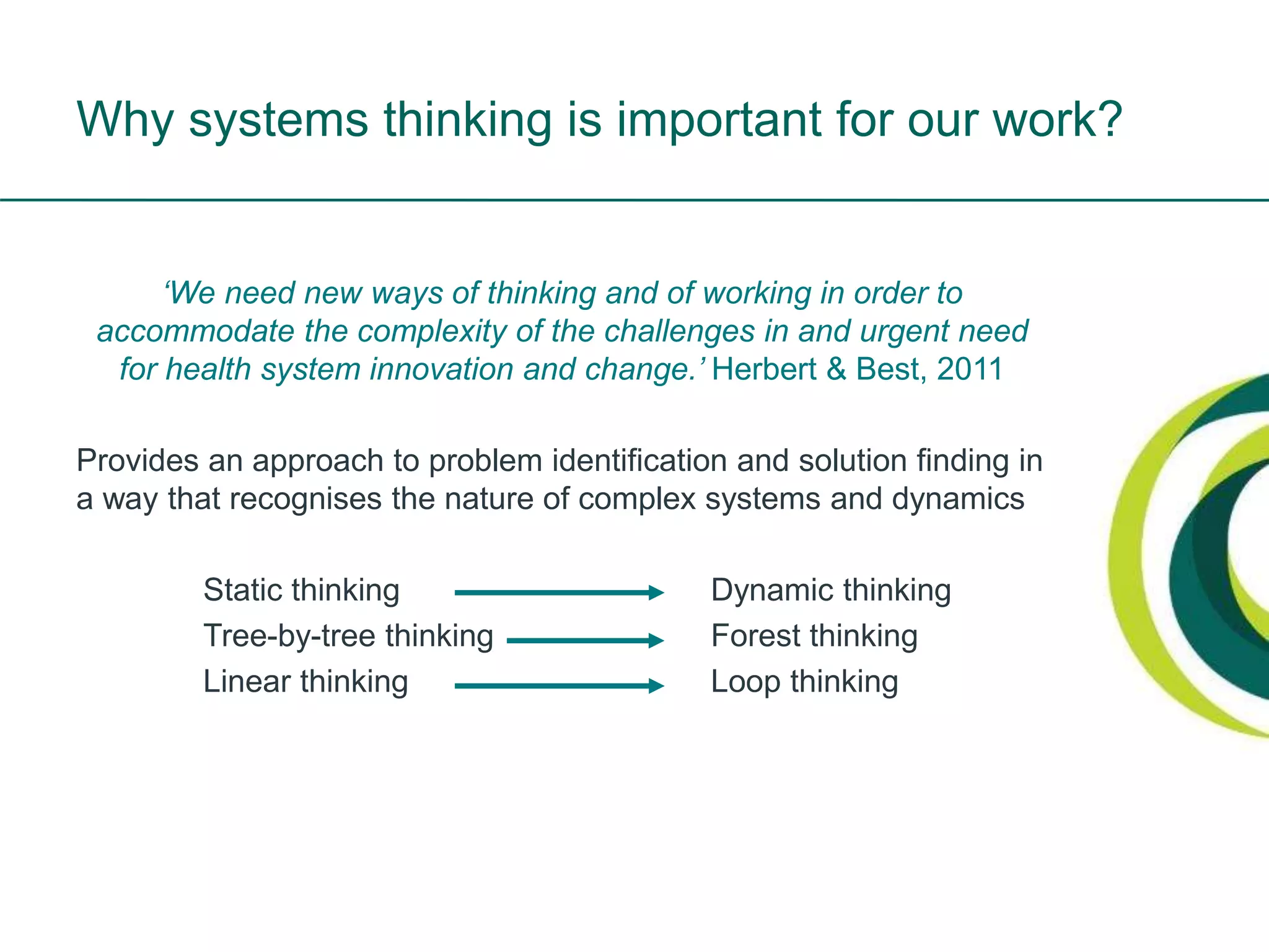 Systems Thinking: Bridging theory & practice | PPTX