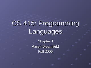 02-chapter-1.ppt programming languages 10 | PPT