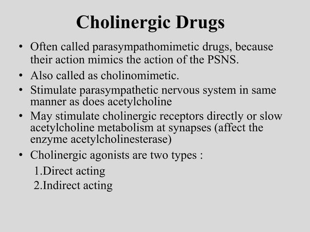 Cholinergic drugs | PPTX