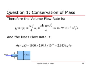02 - Conservation Of Mass slides lectures from Coventry Uni | PPTX