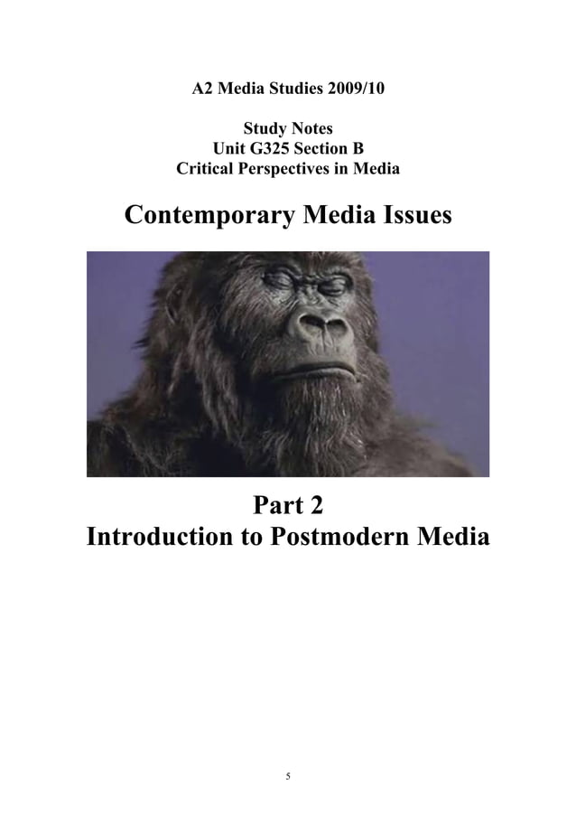 Contemporary Media Issues Intro to Postmodern Media | PDF