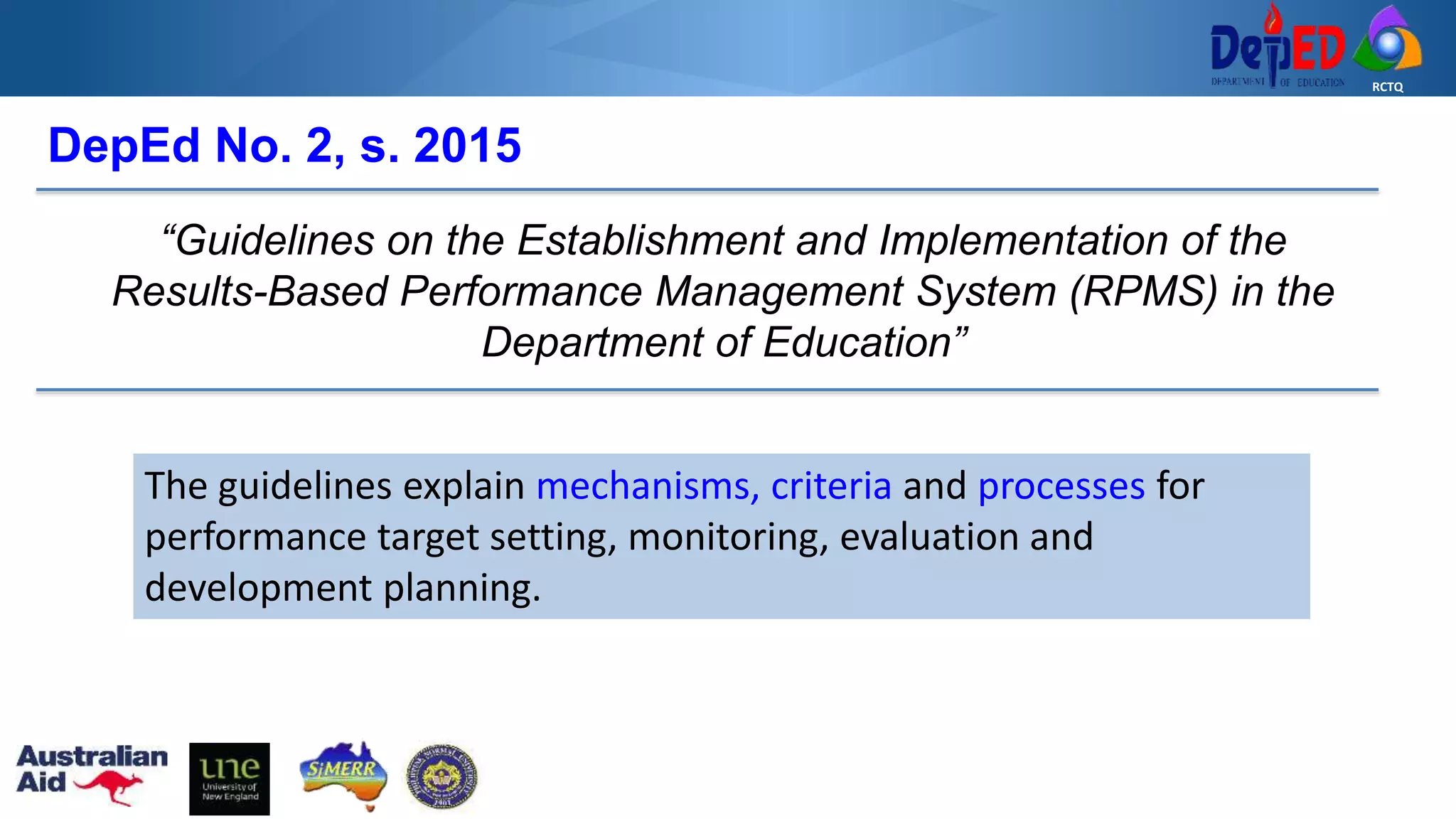 context of rpms | PPTX | Educational Assessment | Education