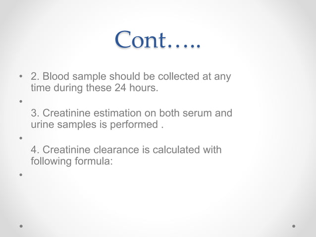 creatinine | PPTX | Lung and Respiratory Health | Diseases and Conditions