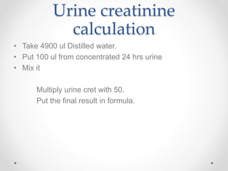 creatinine | PPTX | Lung and Respiratory Health | Diseases and Conditions