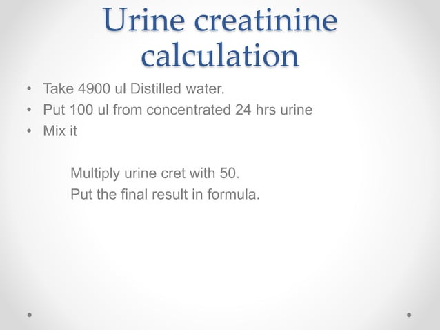 creatinine | PPTX | Lung and Respiratory Health | Diseases and Conditions