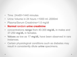 Solved Given The Following Data, Calculate The Creatinine, 59% OFF