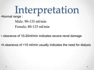 creatinine | PPTX | Lung and Respiratory Health | Diseases and Conditions