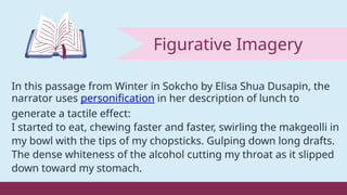 Imagery used in Creative Writing as a technique in writing Narratives ...