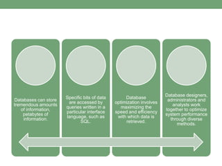 02 database oprimization - improving sql performance - ent-db | PPT