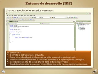 Framework .NET 3.5 02 Entorno de desarrollo (ide) | PPT