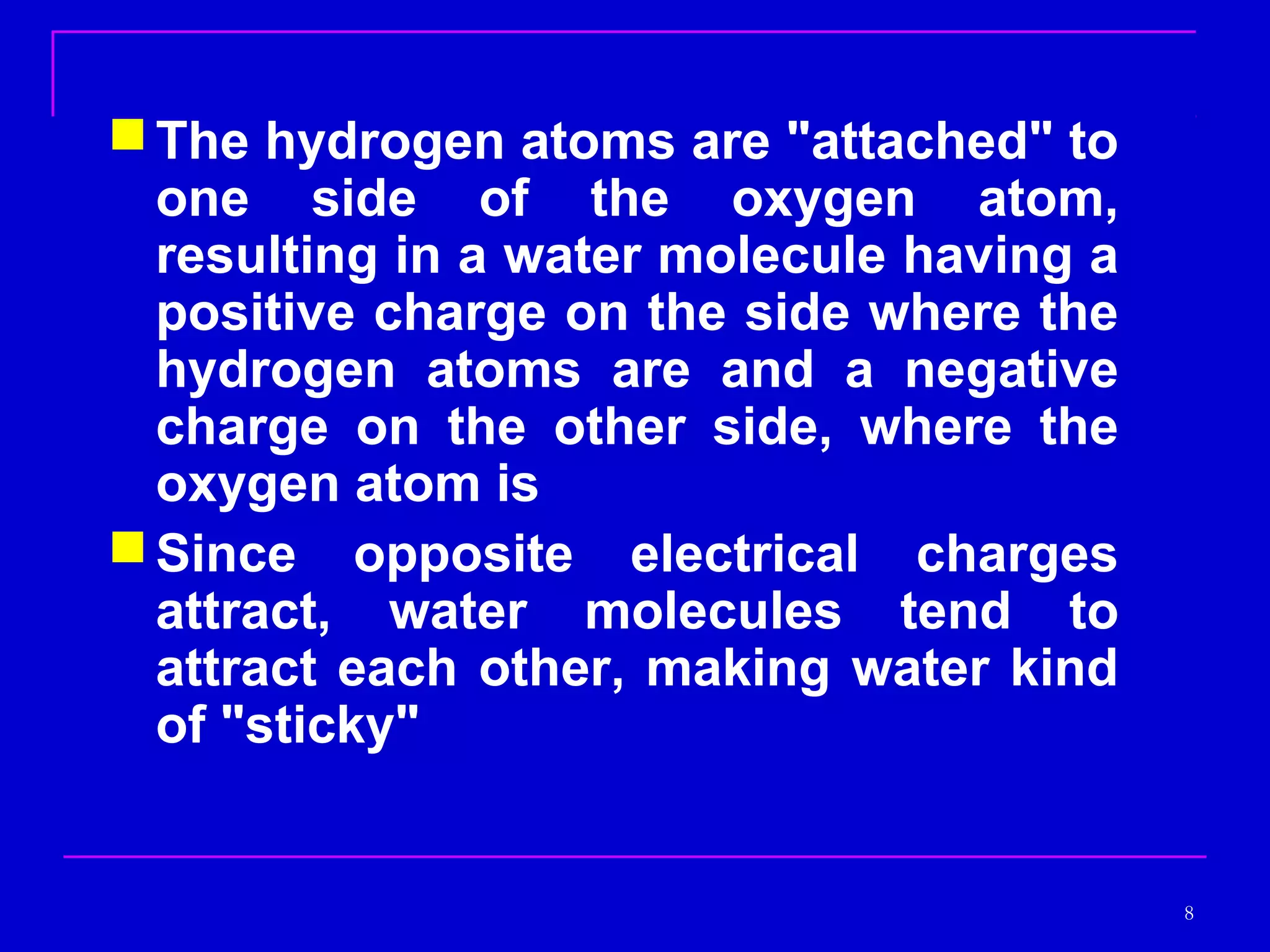food and water, Food Chemistry, Constituent of foods i.e water ...