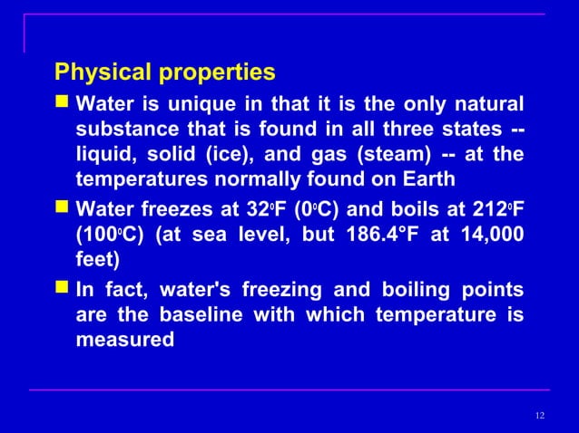 food and water, Food Chemistry, Constituent of foods i.e water ...