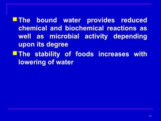 food and water, Food Chemistry, Constituent of foods i.e water ...