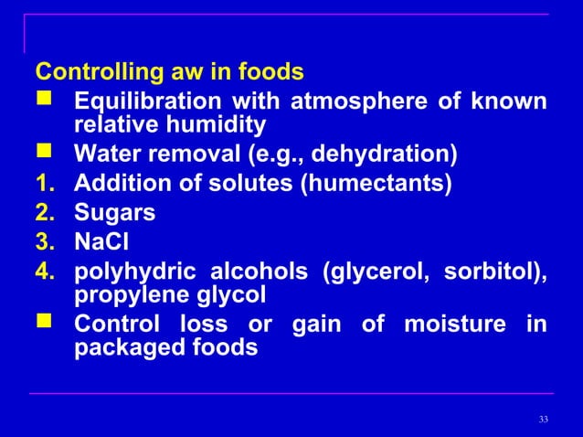 food and water, Food Chemistry, Constituent of foods i.e water ...