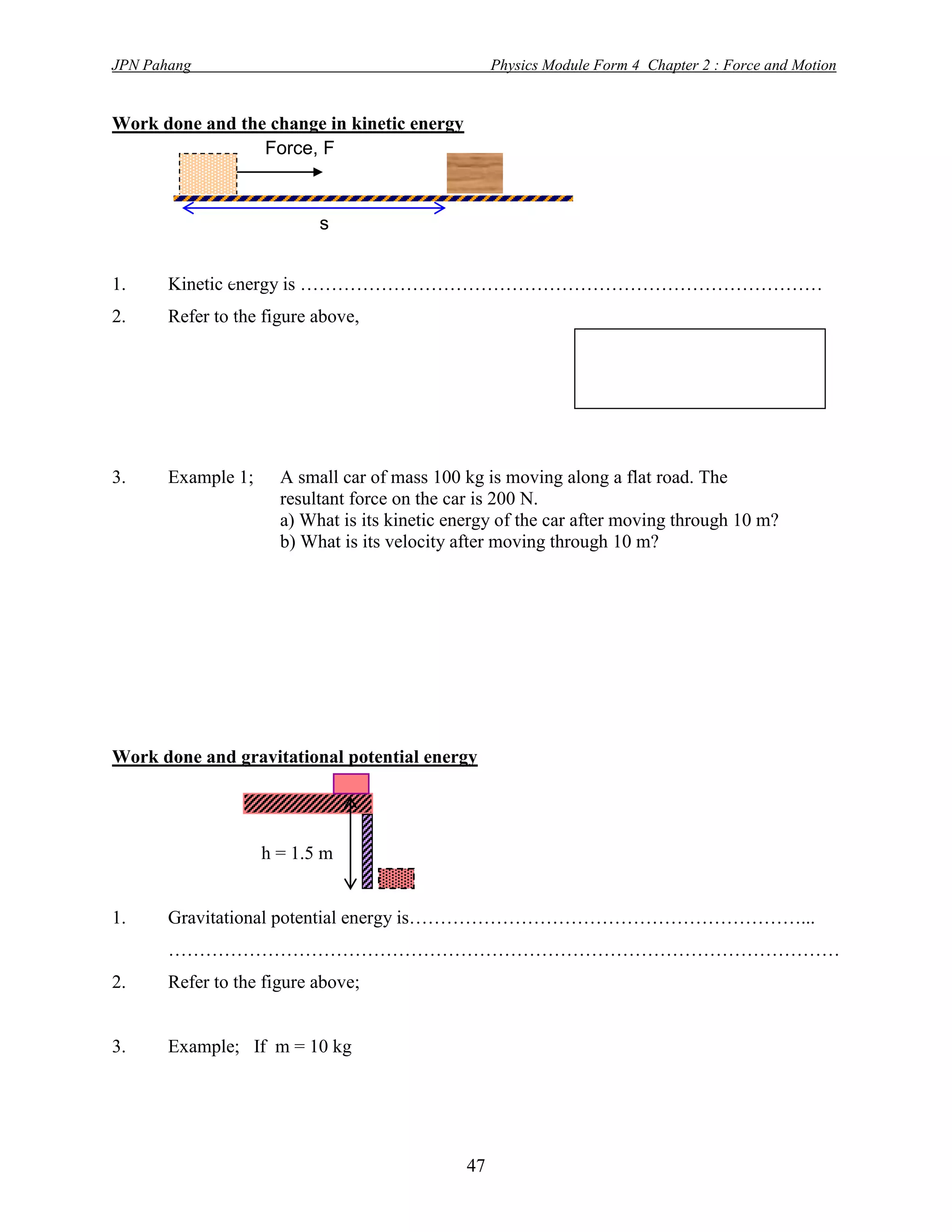 SPM PHYSICS FORM 4 forces and motion | PDF