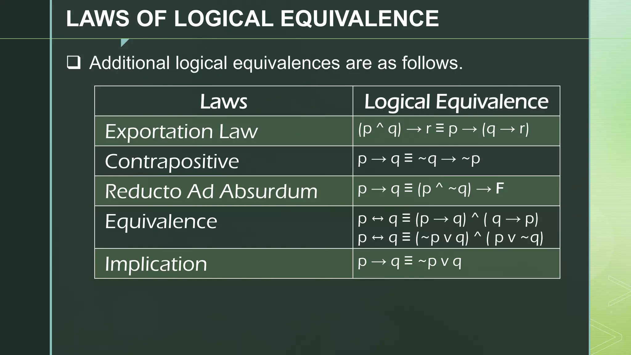 Formal Logic - Lesson 5 - Logical Equivalence | PDF