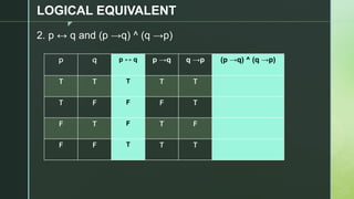 Formal Logic - Lesson 5 - Logical Equivalence | PDF
